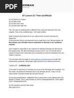 Goethe A1 German Syllabus | PDF