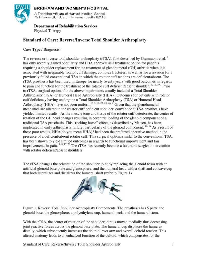 Shoulder Reverse Tsa Standard of Care | PDF | Shoulder | Anatomical ...