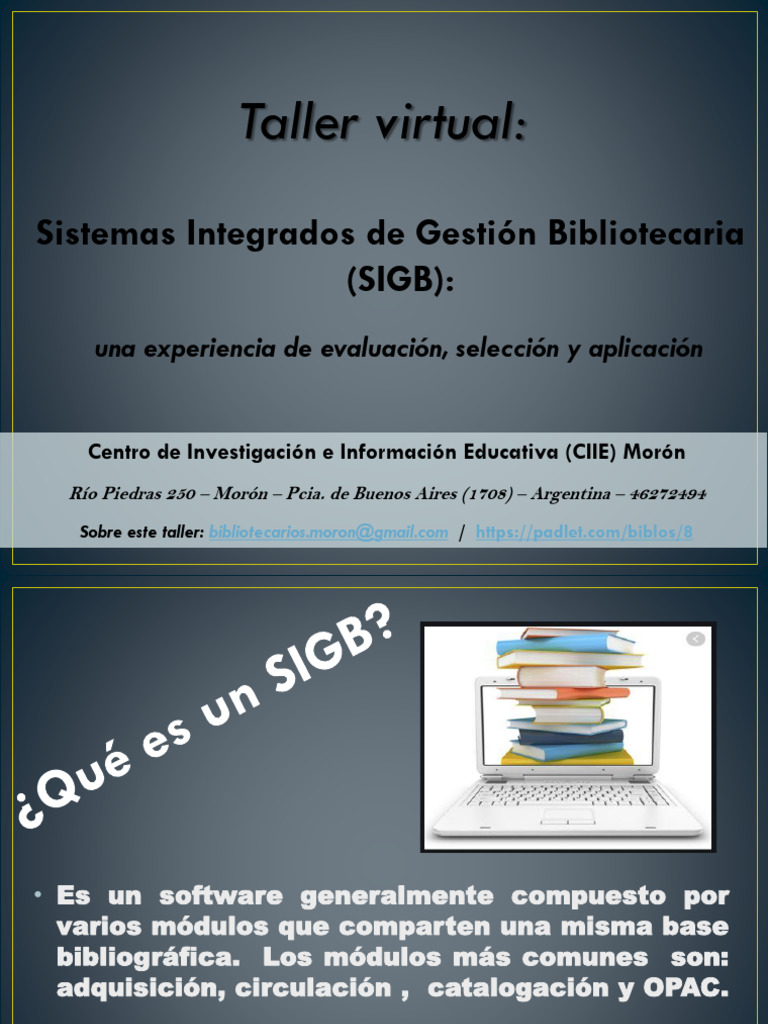 Taller SIGB para Bibliotecarios | PDF | Red mundial | Internet y web