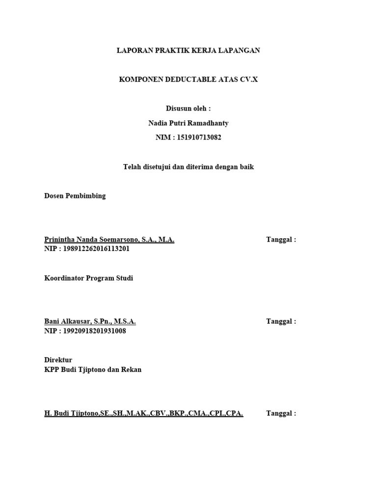 Logbook PKL Nadia | PDF