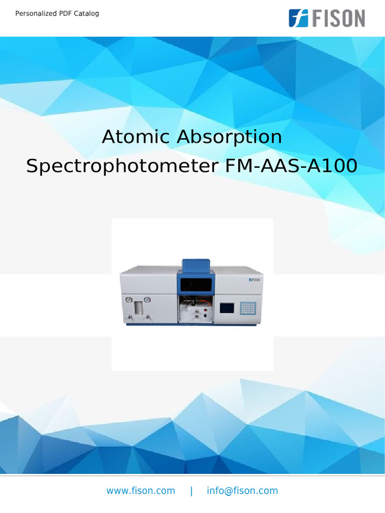 Atomic Absorption Spectrophotometer FM AAS A100 | PDF | Atomic ...