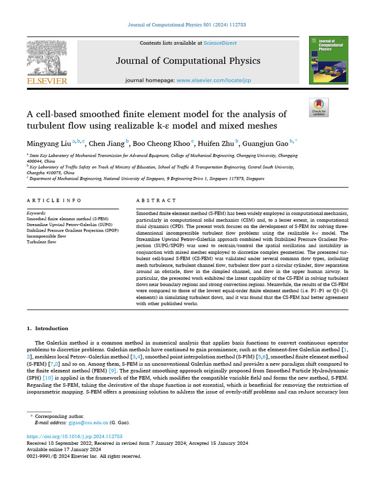A Cell Based Smoothed Finite Element Model For The Analysis Of Turbulent Flow Using Realizable