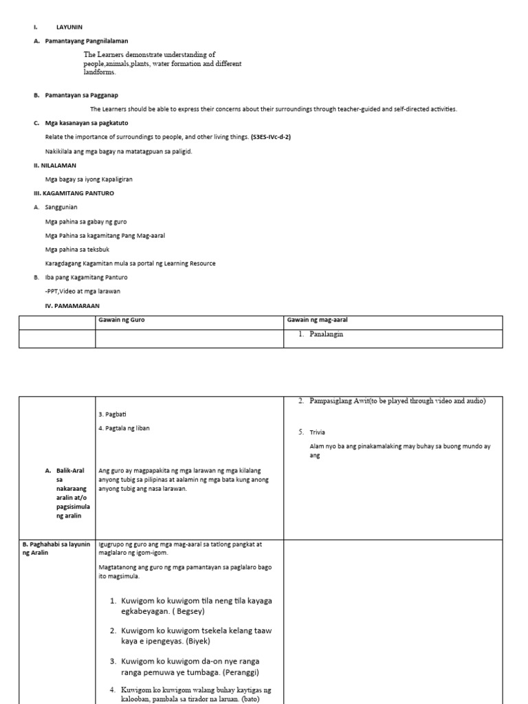 Cot Grade 3 Science | PDF