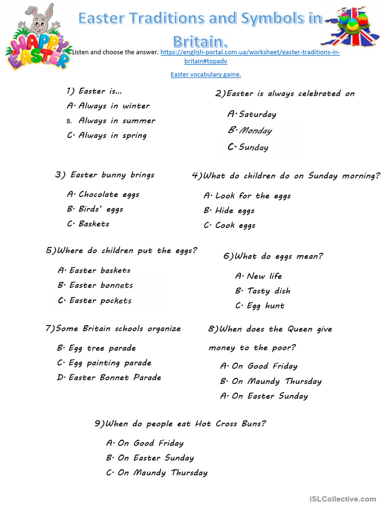 6th primary - Easter Traditions and Symbols in Britain. | PDF | Easter ...