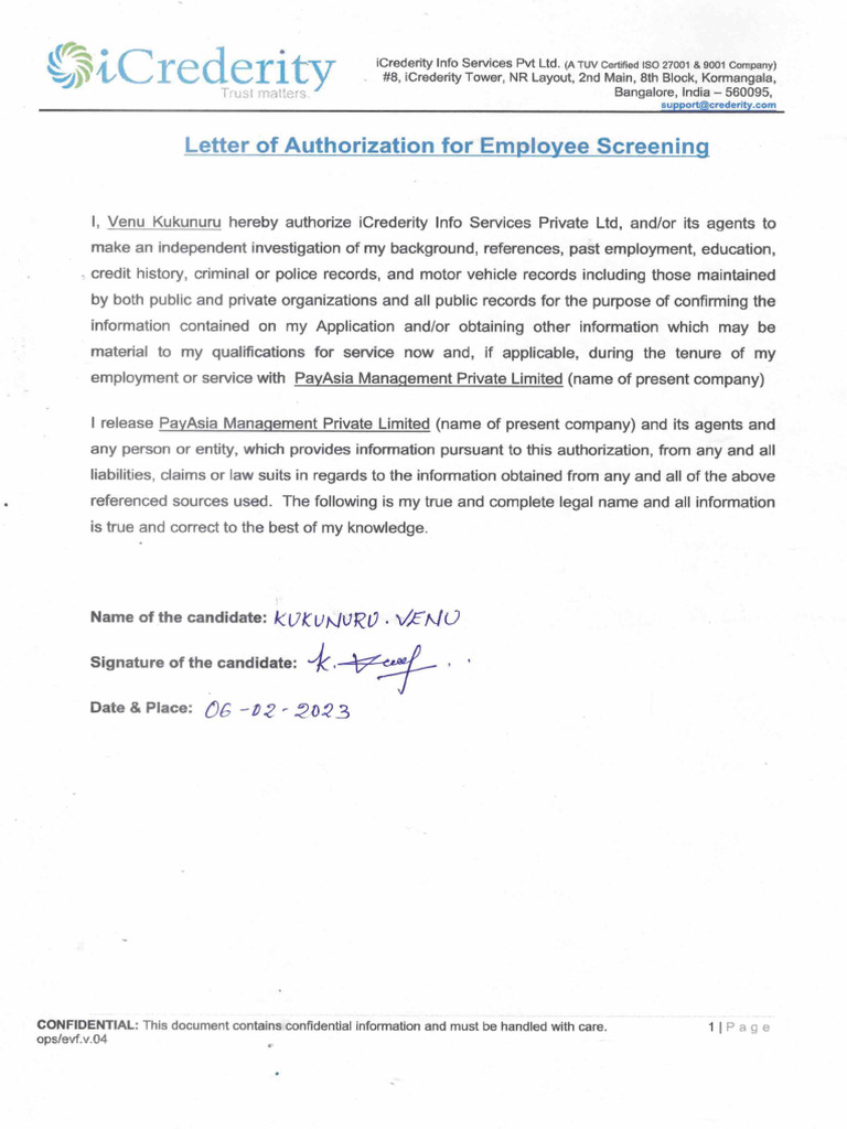 Letter of Authorization | PDF