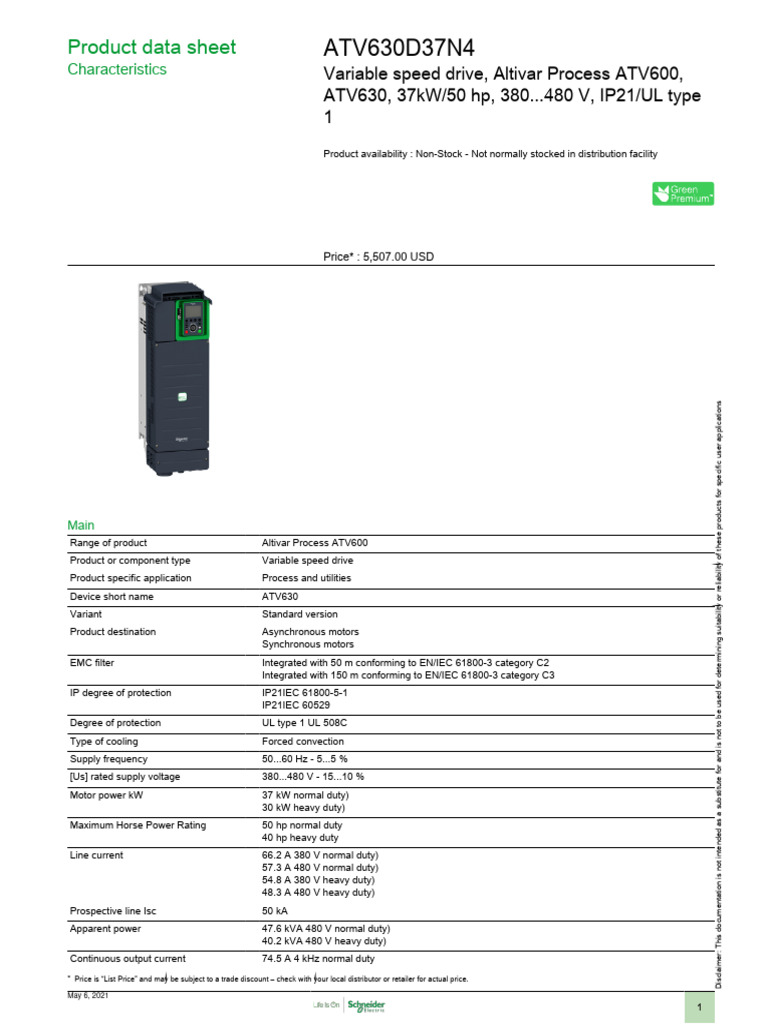 Altivar Process ATV630 Variable Speed Drive | PDF | Relay ...