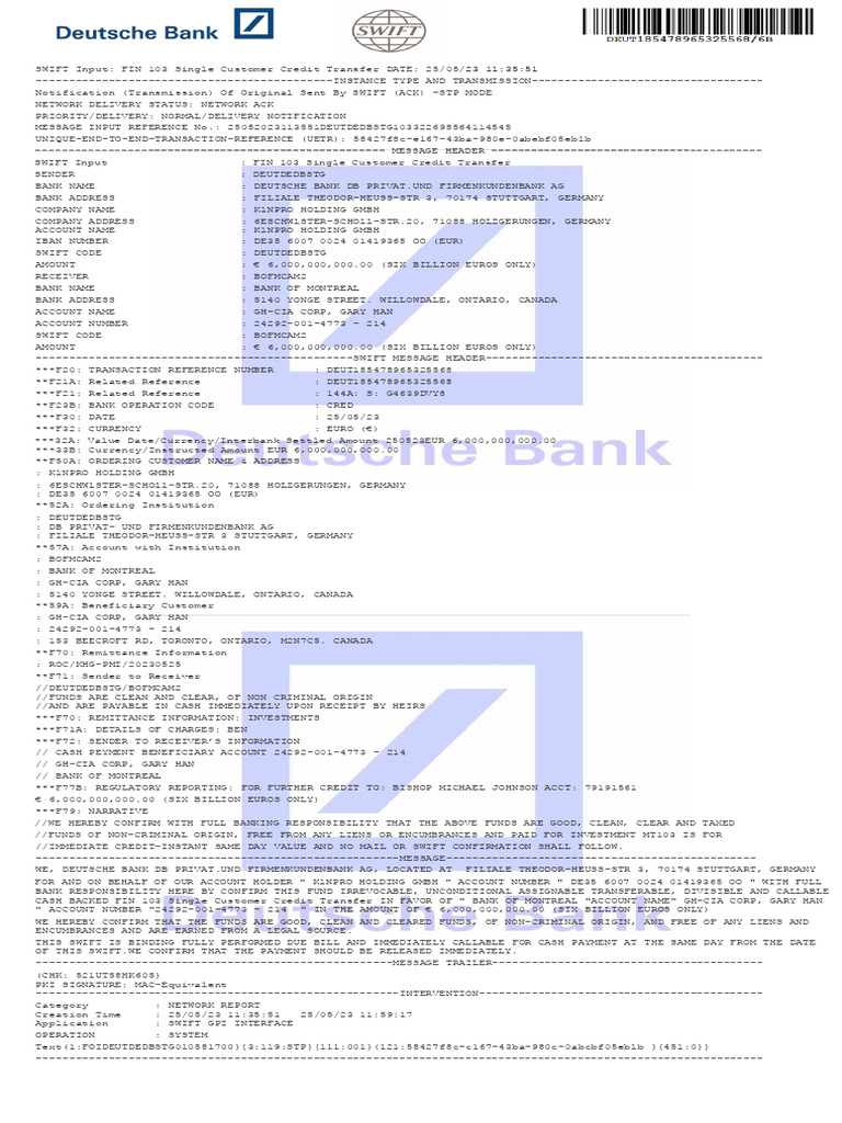 DB Swift SAMPLE | Download Free PDF | Banks | Euro