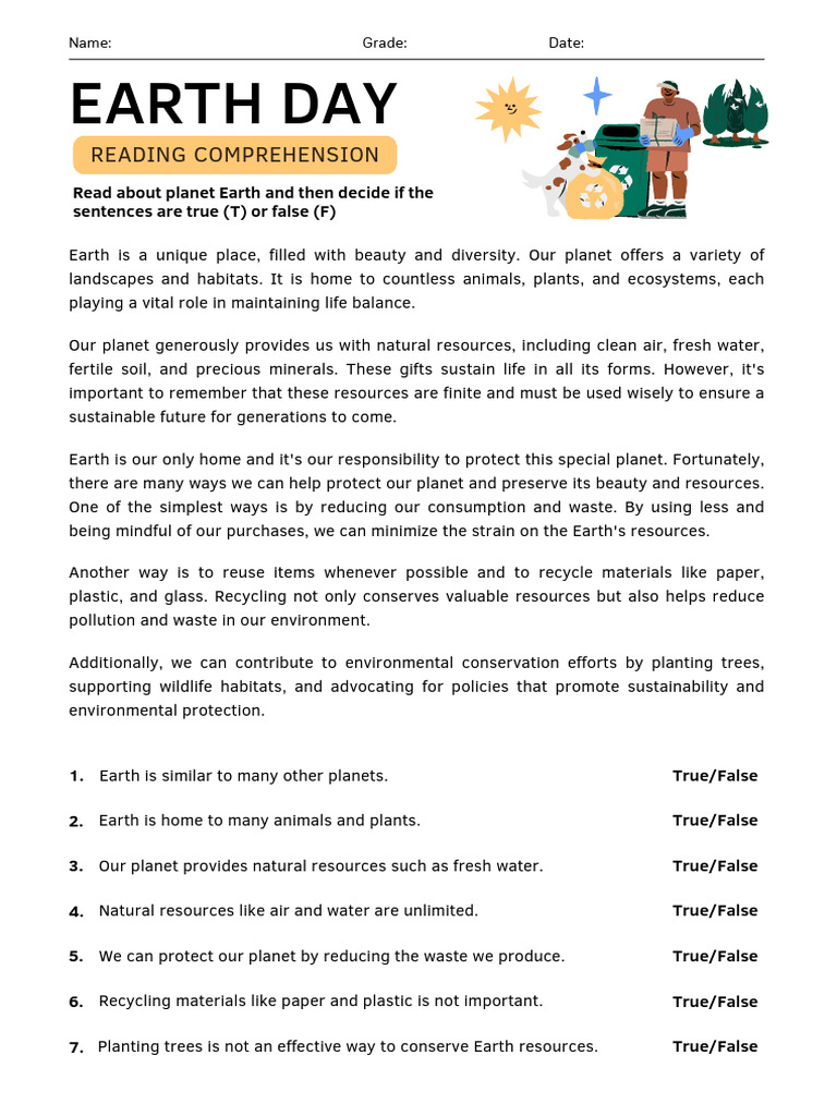 Earth Day Reading | PDF | Soil | Sustainability