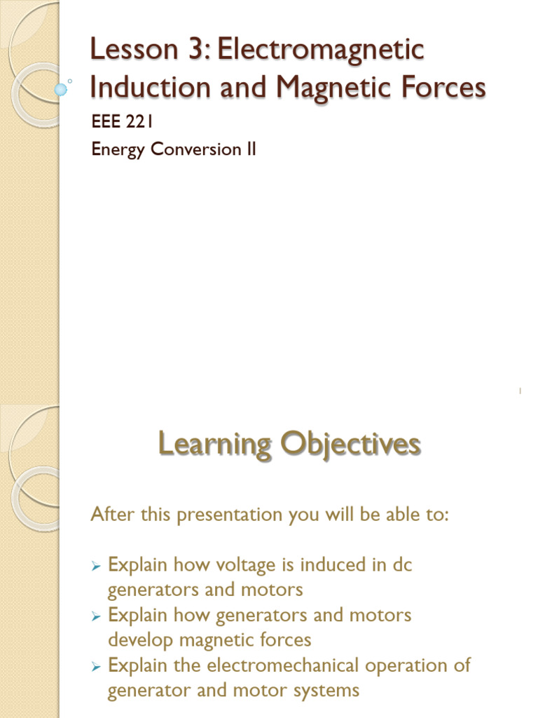 Lesson 3 - Electromagnetic Induction and Magnetic Force | PDF ...