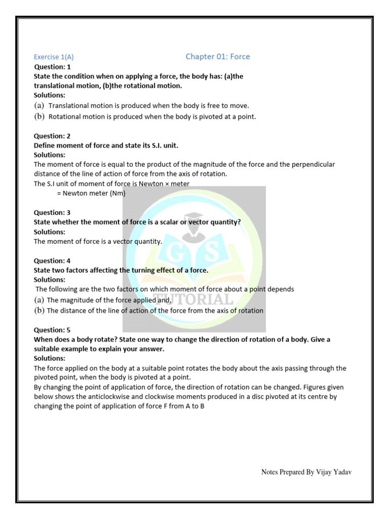 Chapter 1 Force | PDF | Acceleration | Force