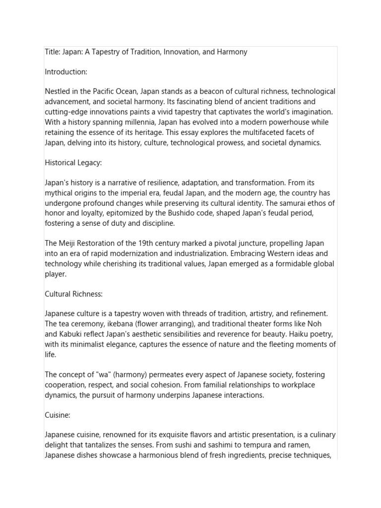 Introduction To Japan | Download Free PDF | Japan | Bushido