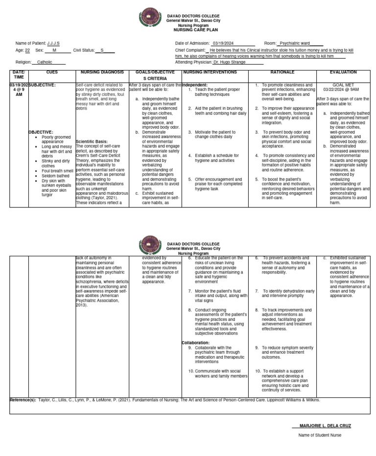 NCP Psych Betinol | Download Free PDF | Hygiene | Psychiatry