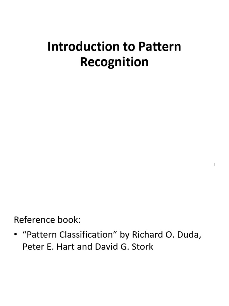 Introduction To Pattern Recognition Pdf Statistical Classification Pattern Recognition