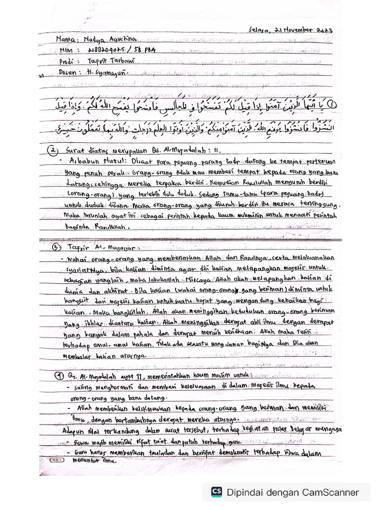 UTS Tafsir Tarbawi-Nadya Agustina - 5B PBA | PDF