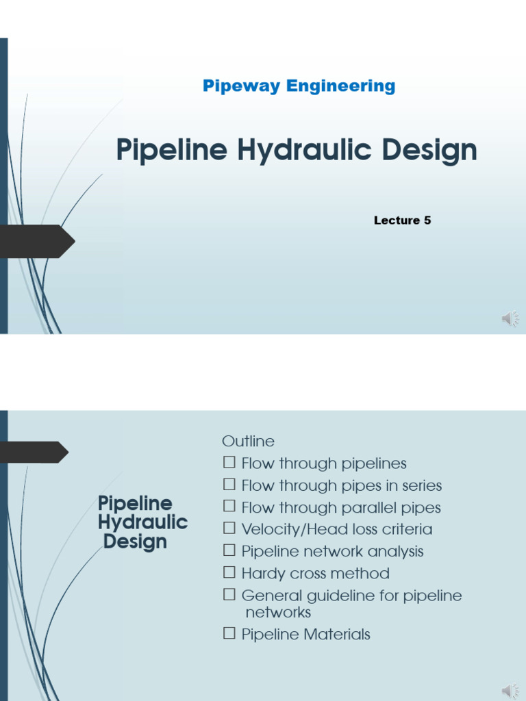 Pipeline Hydraulic Design Overview | PDF | Fluid Dynamics | Applied And ...