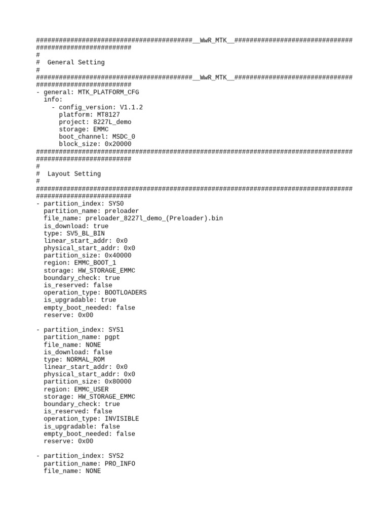 MT8127 EMMC Partition Layout | PDF | Computing | Computer Data