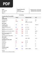 CBC Test Report Format Example Sample Template Drlogy Lab Report | PDF ...