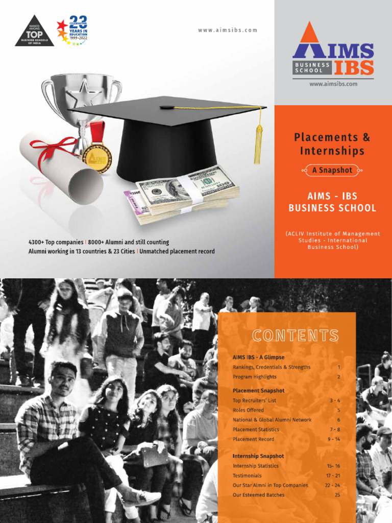 AIMS IBS MBA Placement Overview | PDF