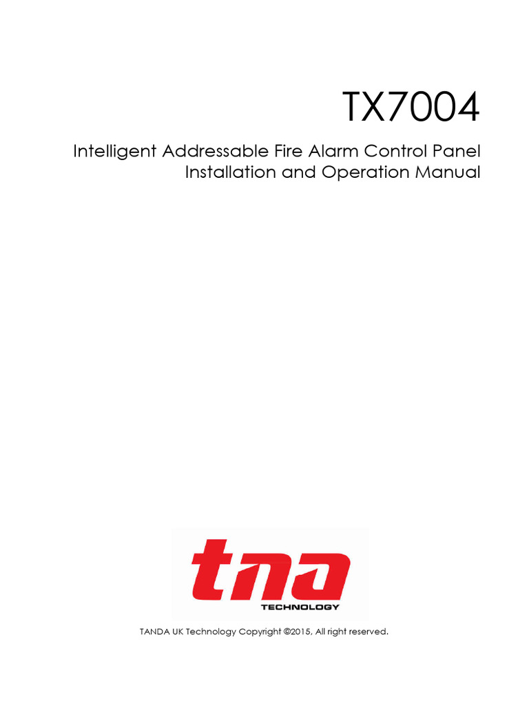 Tna TX7004 Addressable FACP Installation and Operational Manual | PDF | Electronics | Computer ...