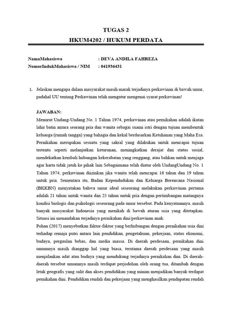 Tugas 2 - Hukum Perdata | PDF