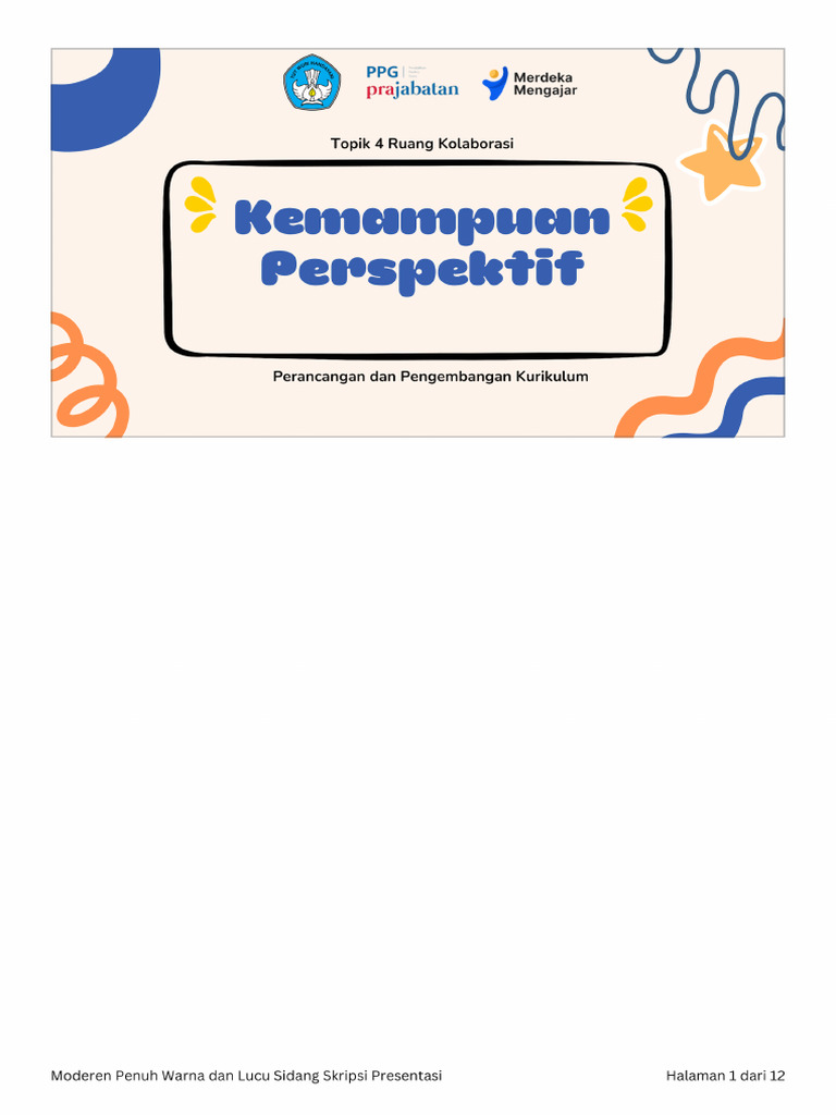 T4 - Ruang Kolaborasi - Perancangan Dan Pengembangan Kurikulum | PDF