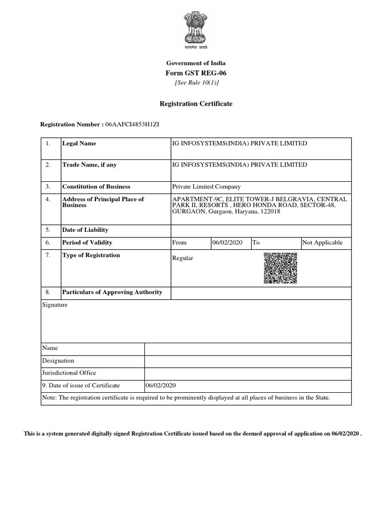 Ig Infosystem GST Certificate | PDF | Justice | Crime & Violence