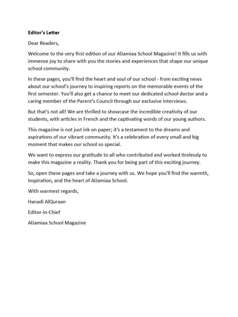 Editors Letter | PDF