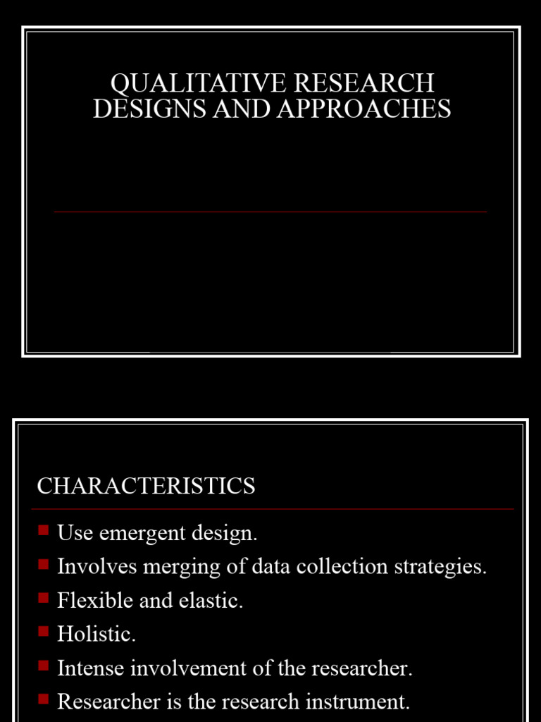Qualitative Research Designs and Approaches | PDF | Qualitative ...