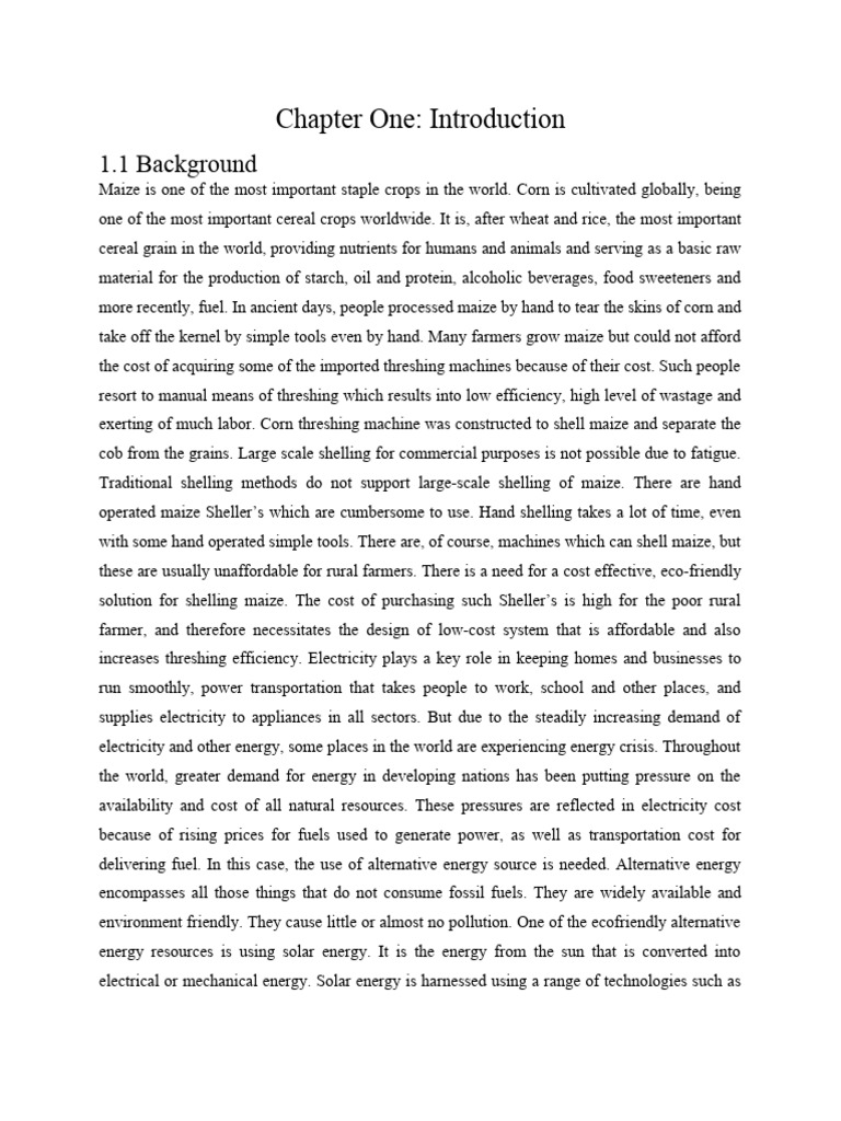 Solar-Powered Maize Threshing Machine | PDF | Belt (Mechanical) | Solar ...