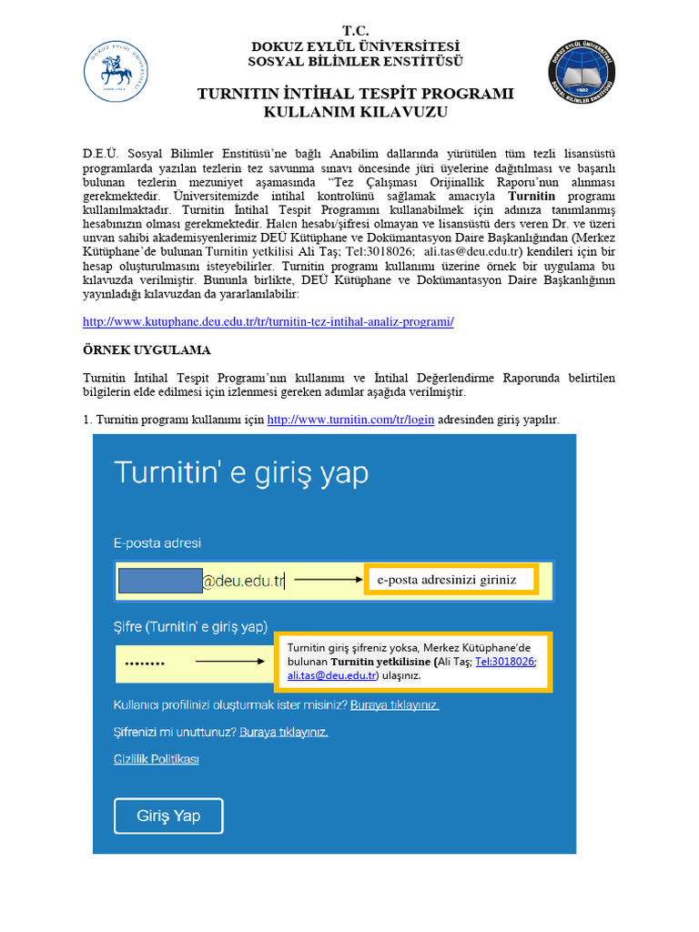 Turnitin Kullanim Kilavuzu | PDF