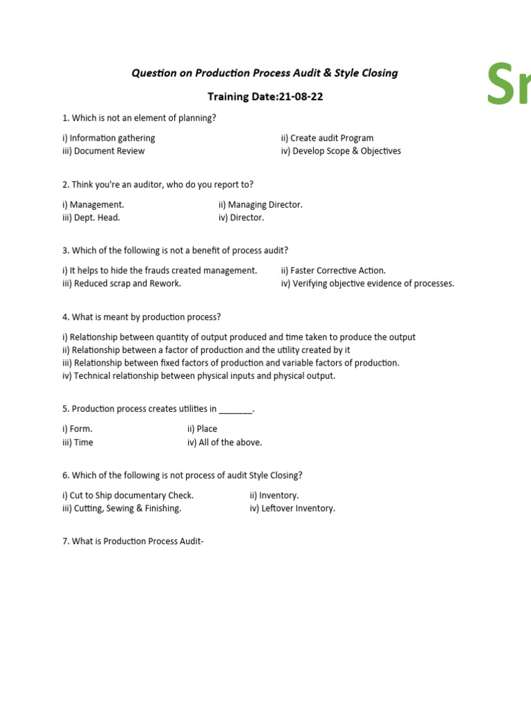 Audit Process Que | PDF