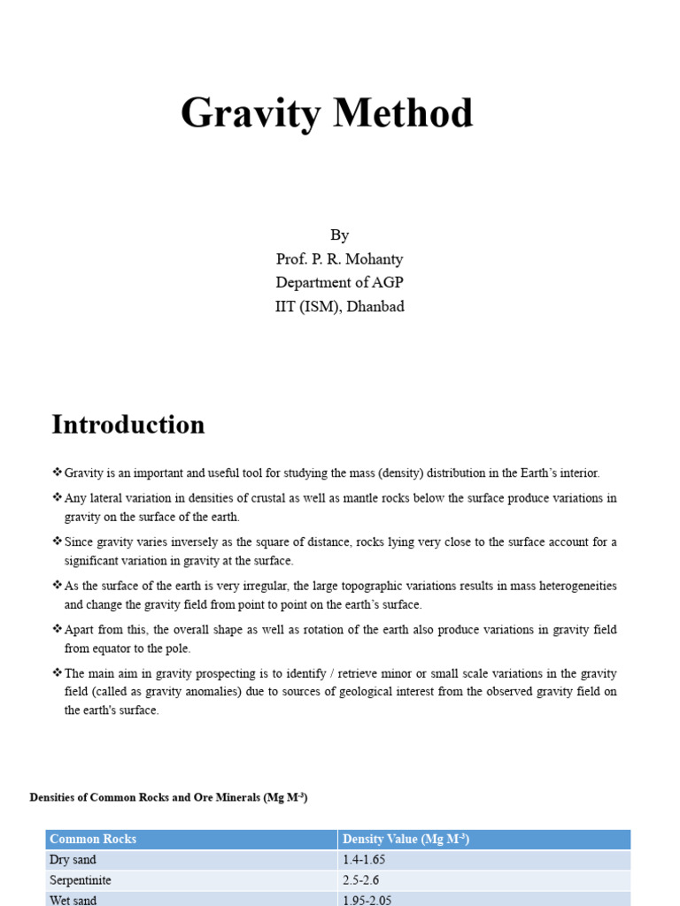Gravity Method | PDF | Gravity | Tide