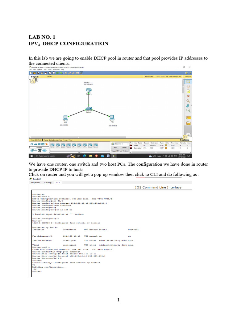 Lab No. 1 IPV DHCP Configuration | Download Free PDF | Ip Address | I Pv6