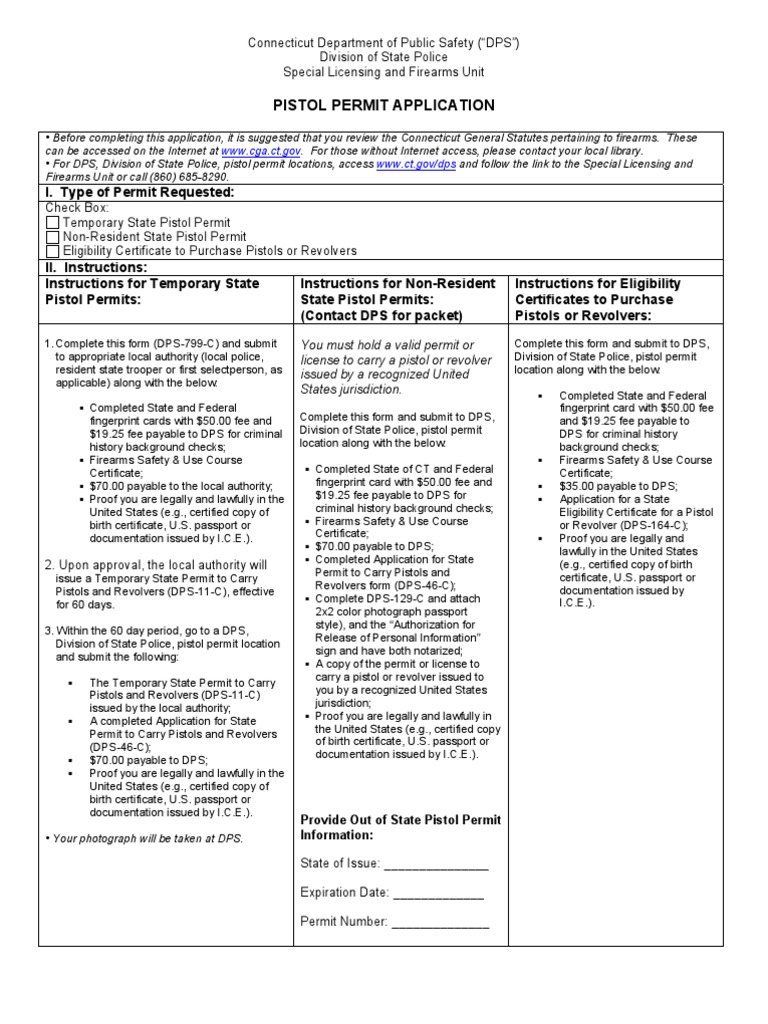 CT Pistol Permit Application Guide | PDF | Criminal Record | Arrest