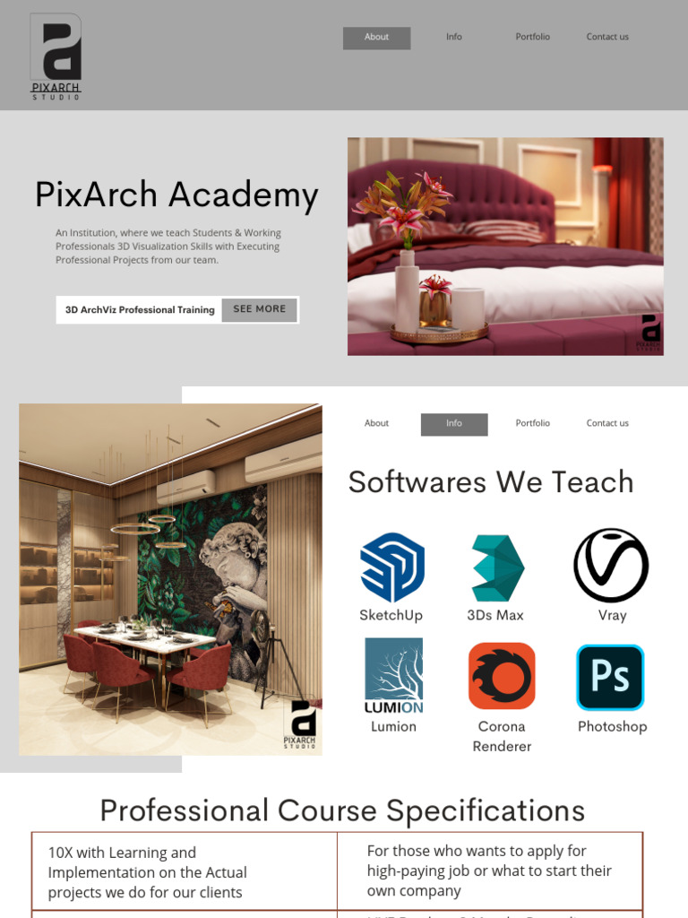 PixArch Academy - 2023 | PDF | 3 D Computer Graphics | Rendering (Computer Graphics)