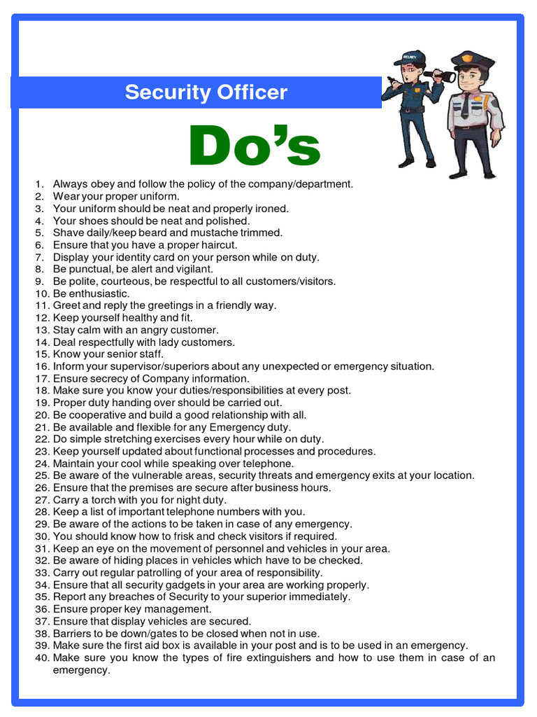 Essential Guidelines for Security Officers | PDF