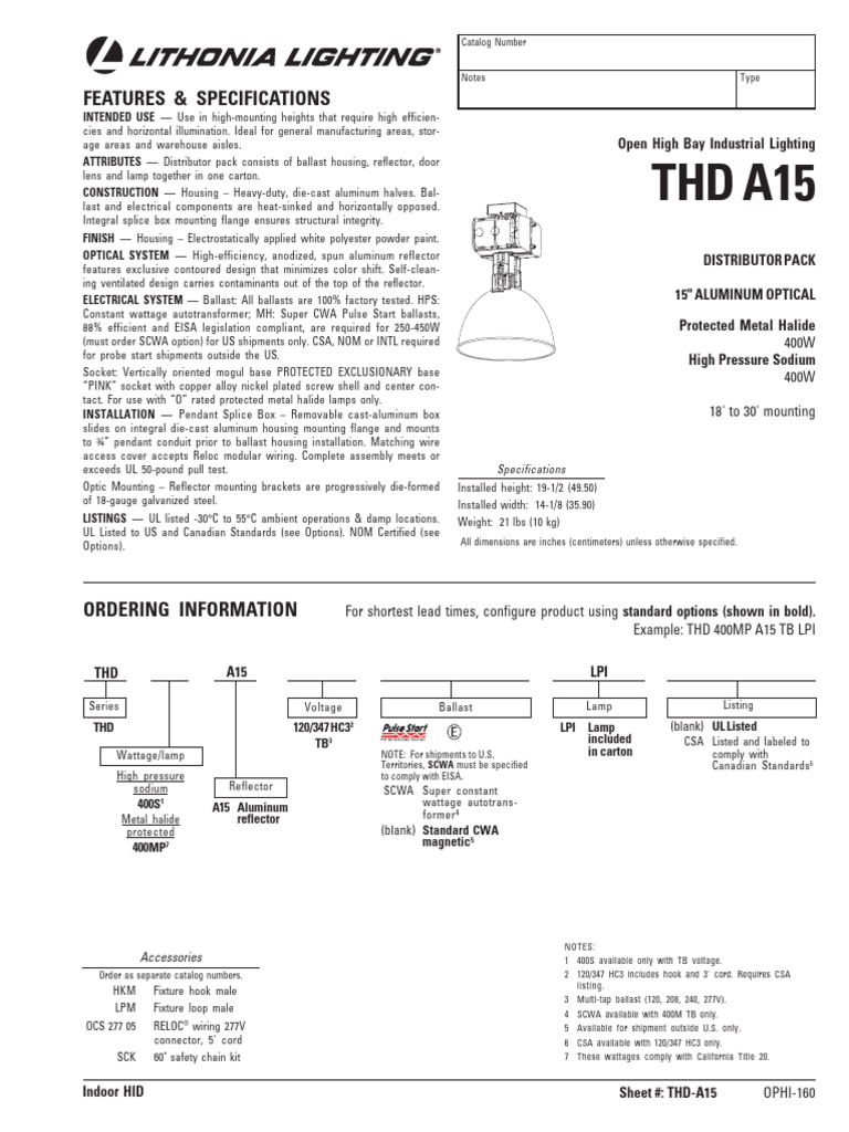 Litthd 400 Mpa 15 Tbscwalpipdf | PDF | Lighting | Building Engineering