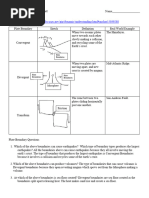 Plate Boundaries Worksheet | PDF | Travel | History