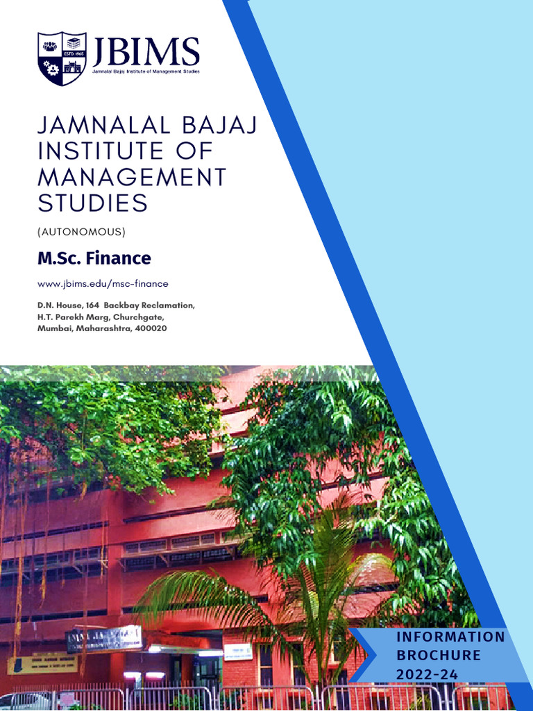 MSC Finance Admission Brochure Batch 2022-24 | PDF | Business | Economies