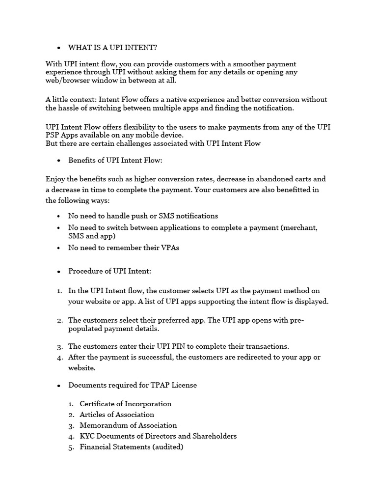 What Is A Upi Intent | PDF