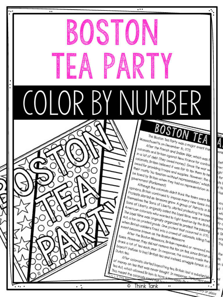 Boston Tea Party: Color by Number | PDF | Kingdom Of Great Britain