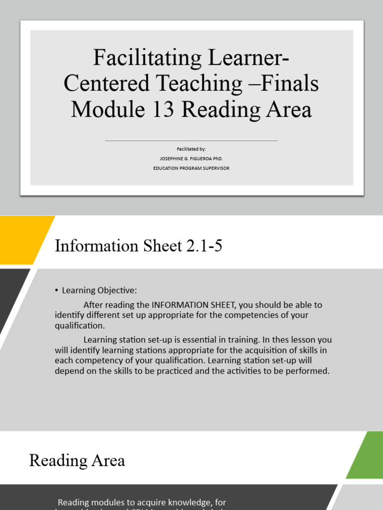 Finals Module 13 Facilitating Learner Centered Teaching | Download Free PDF | Simulation | Learning