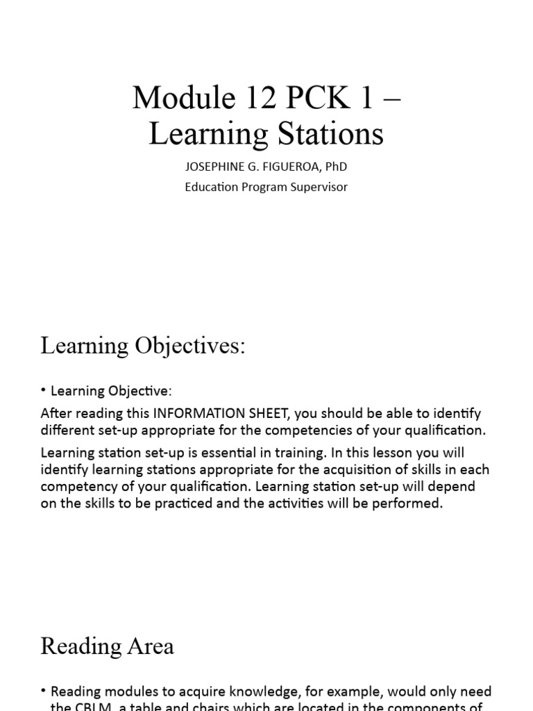 Module 12 PCK 1 Learning Stations | PDF | Simulation | Learning