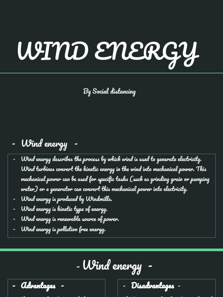 WIND ENERGY Physics 9th SD | PDF | Wind Power | Wind Turbine