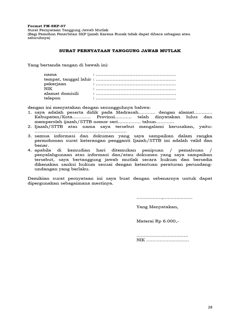 Format FM-SKP-07 | PDF