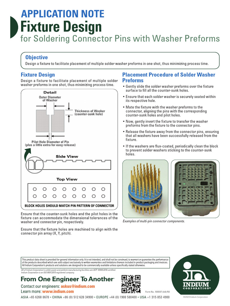 Fixture Design For Soldering Connector Pins With Washer Preforms 100087 ...