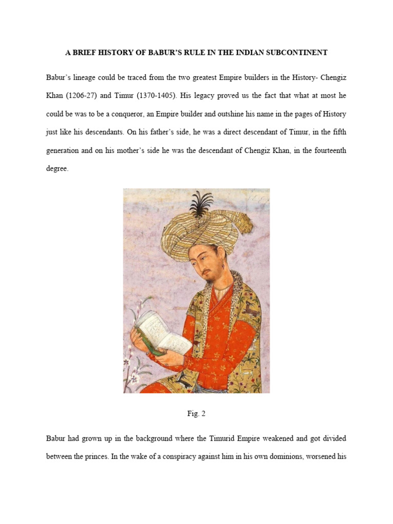 A BRIEF HISTORY OF BABUR-myp Grade 6 | PDF