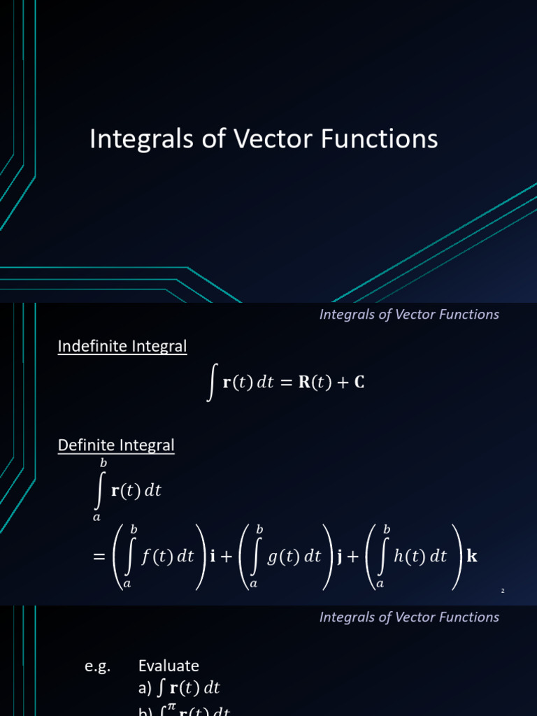 4 2 Integrals Of Vector Functions Pdf Integral Acceleration