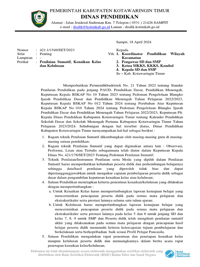 SE - Sumatif Kenaikan Kelulusan 2024 - Sign | PDF