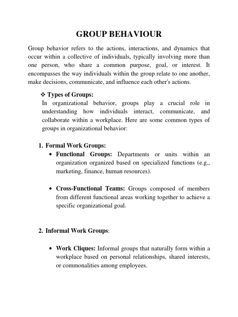 Group Behaviour | PDF | Communication | Decision Making